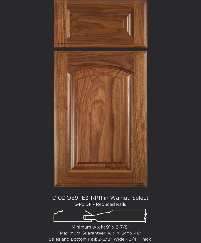 C101 Wide OE9-IE3-RP11 Walnut, Select - TaylorCraft Cabinet Door Company